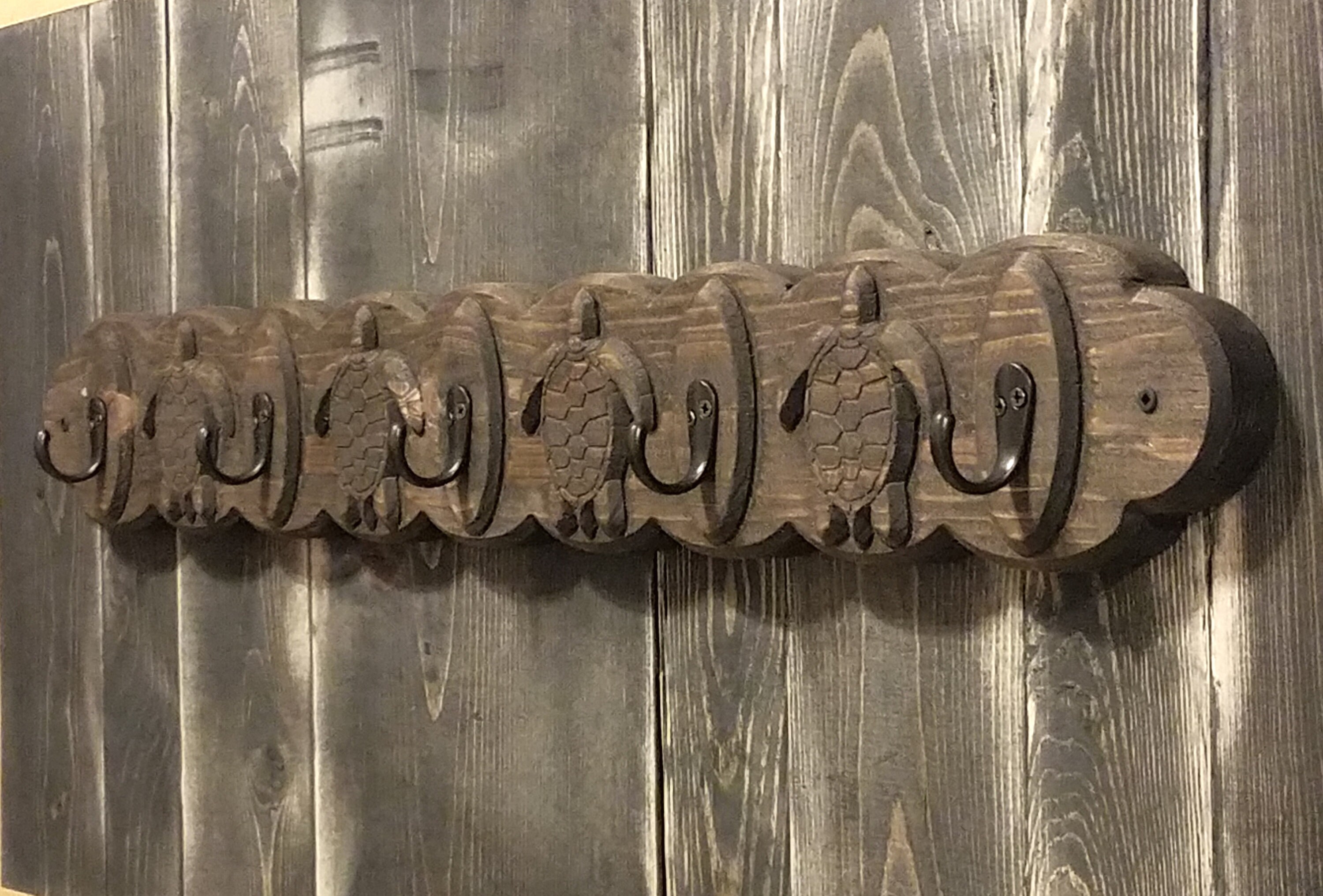 Coat Rack Carved Sea Turtles Beach Decor | Etsy