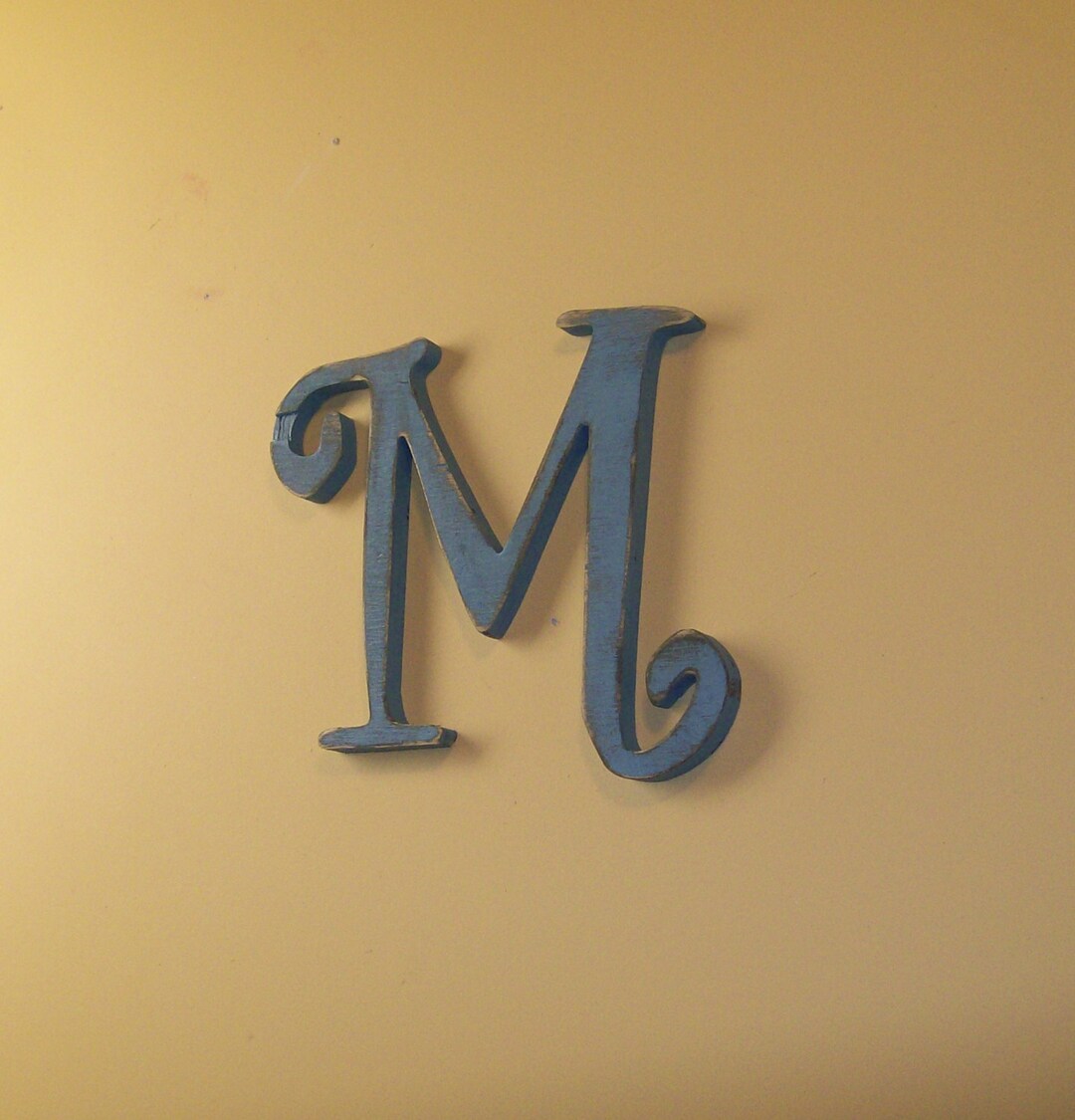 Fancy Wood Letter M Distressed 12 Inch Rustic Wall Decor Choice of ...