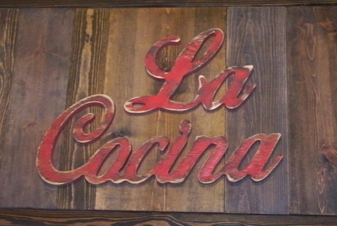 La Cocina Sign Wooden Kitchen Decor Shabby Distressed Wood - Etsy