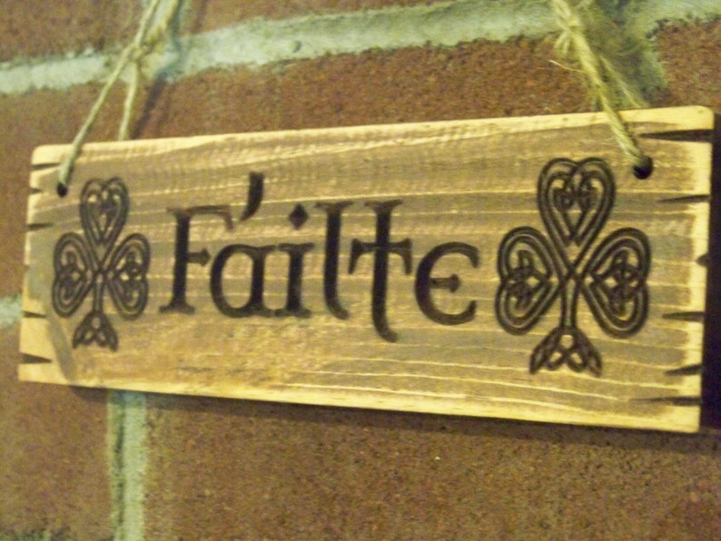 Carved Failte Sign Free Shipping Gaelic Celtic Distressed - Etsy