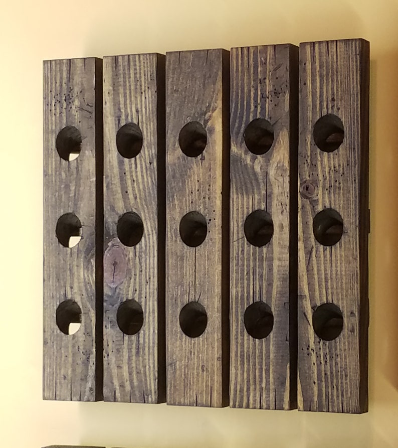 Wood Wine Rack Wall Hanging Distressed Wine Riddling Rack 9 | Etsy