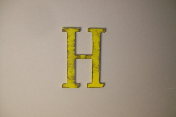 Hanging Wood Letter H 12-inch Wall Letter Distressed Initial | Etsy