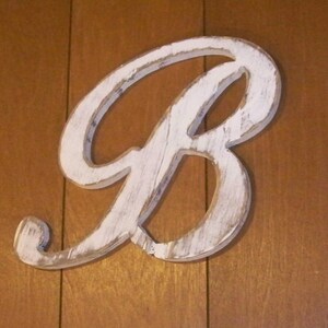 Shabby Wood Letter B Script Distressed 12 Inch Rustic Wall Decor Choice ...