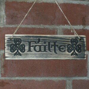 Failte Sign Free Shipping! Carved Gaelic Distressed Wood Welcome Entry ...