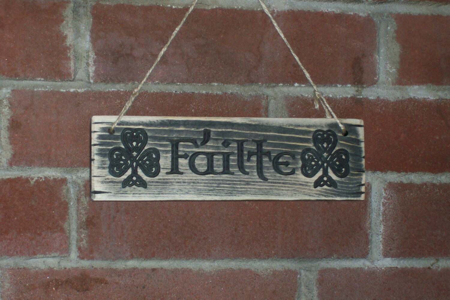 Failte Sign Free Shipping! Carved Gaelic Distressed Wood Welcome Entry ...