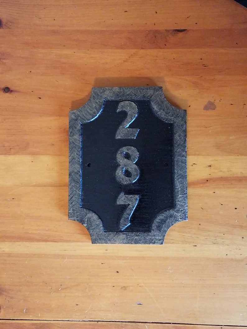 House Numbers Sign Custom Address Sign Carved Wood, Hand Painted Brass ...