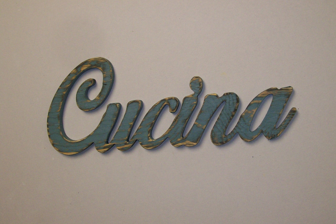 Cucina Sign Wood Kitchen Decor Shabby Distressed Wood | Etsy