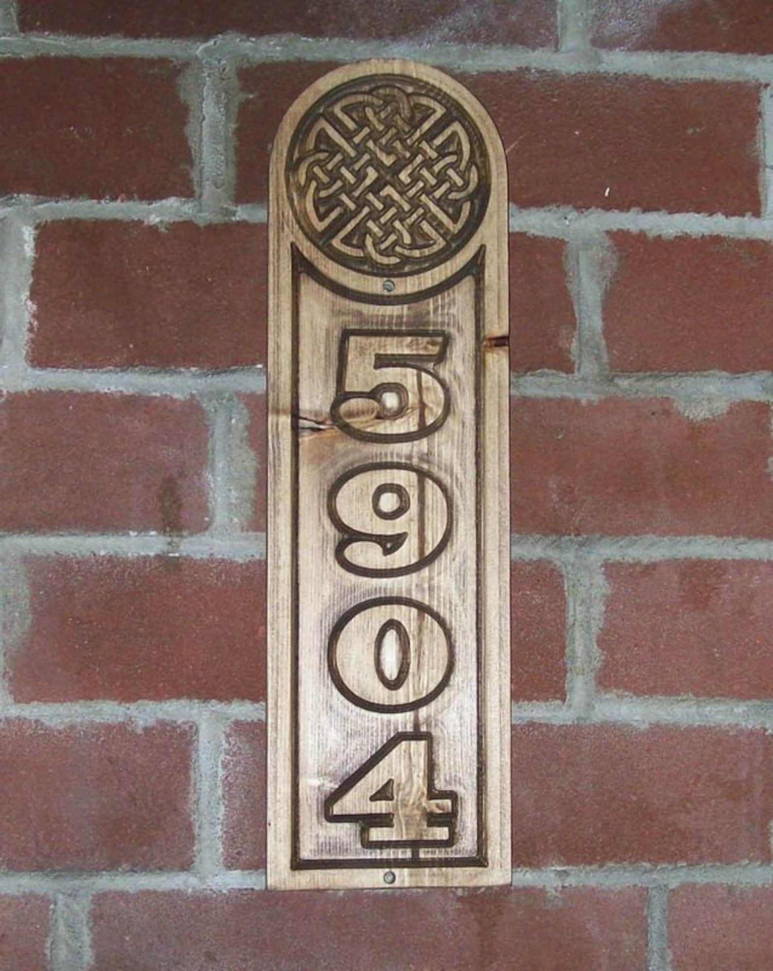 Custom Address Sign Celtic Knot Carved Plaque - Etsy