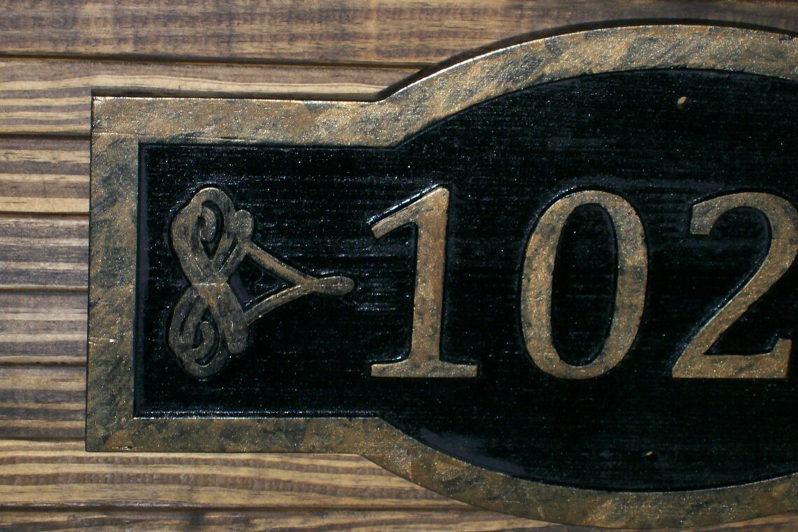 Custom Carved Address Sign Large Antique Brass-finished | Etsy