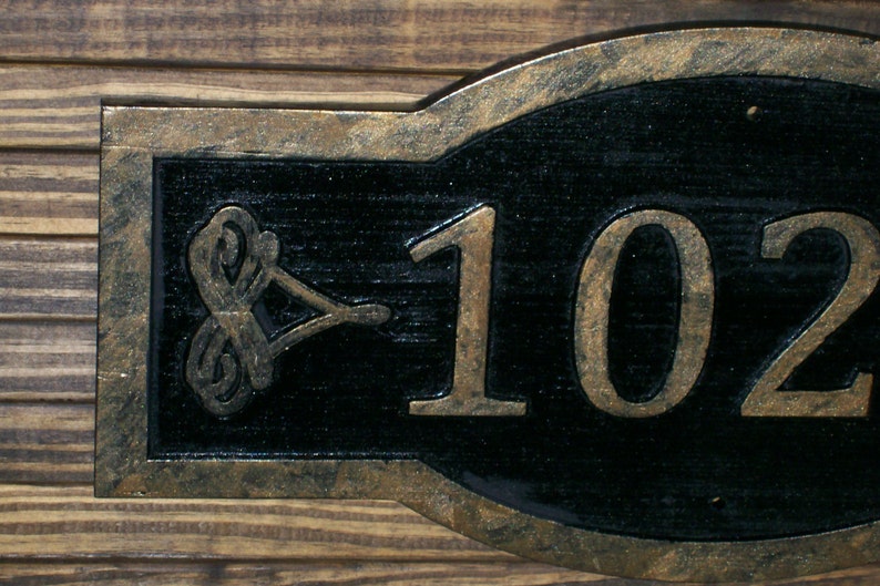 Custom Carved Address Sign Large Antique Brass-Finished | Etsy