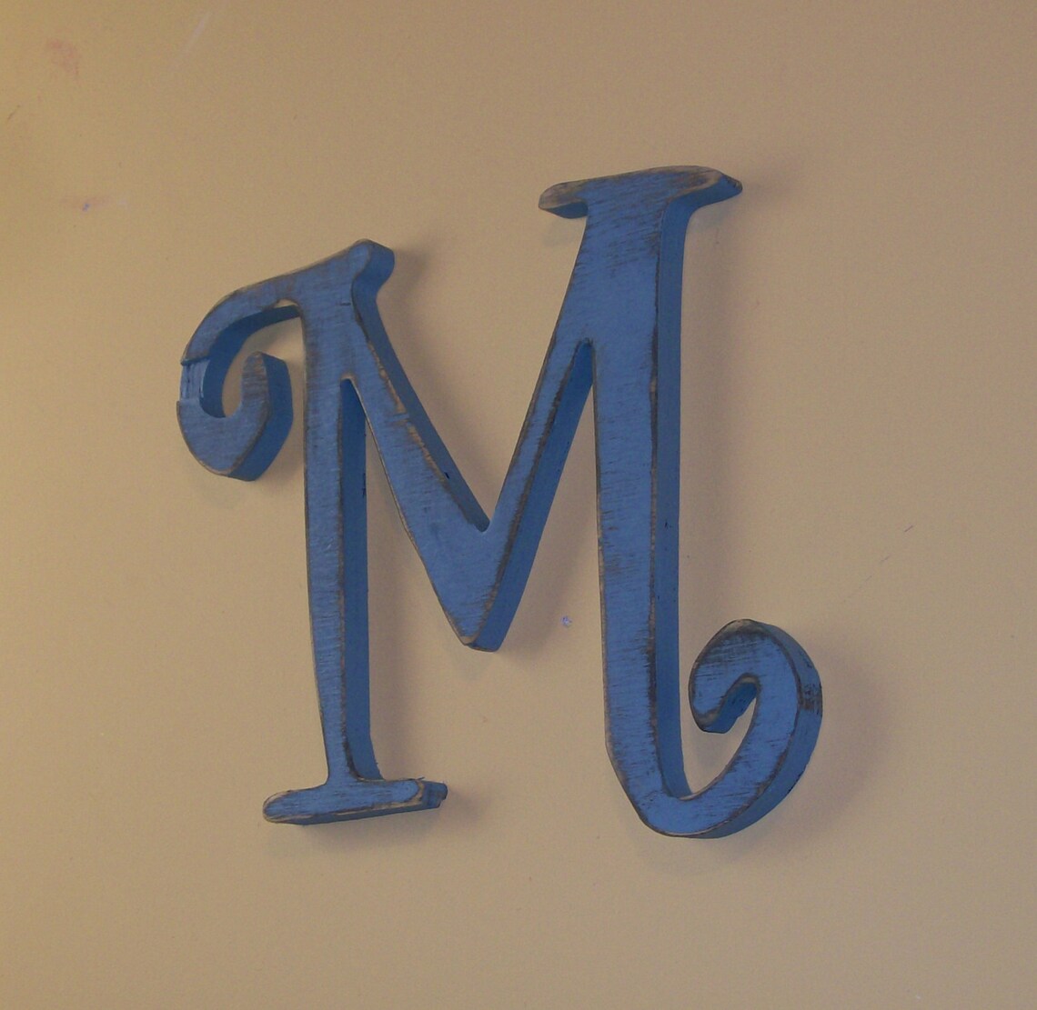 Fancy Wood Letter M Distressed 12 inch Rustic Wall Decor | Etsy