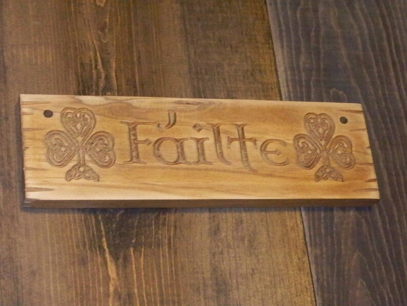 Failte Sign Carved Free Shipping Gaelic Distressed Wood - Etsy