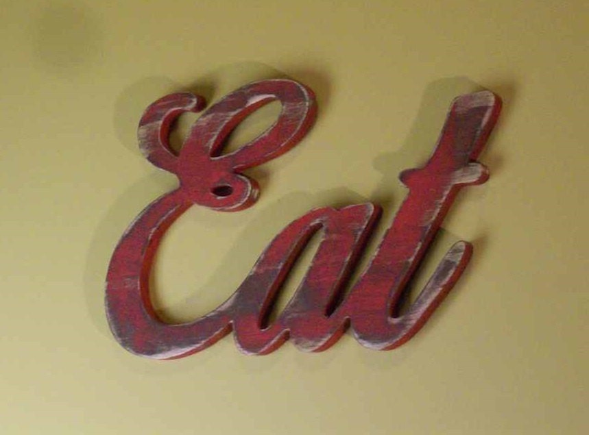 Eat Sign Kitchen Decor Distressed Wood Wall Hanging Sign - Etsy