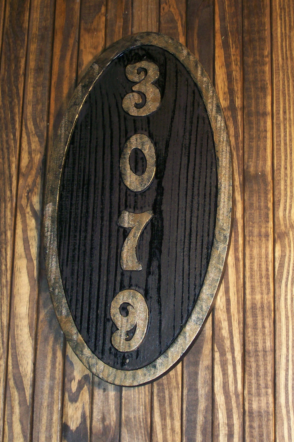 Address Sign Oval Antique Brass Finished Large Custom Carved Wood ...