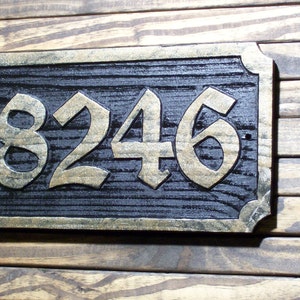 Custom Carved Address Sign Brass Finished Wood Hand Painted Plaque - Etsy