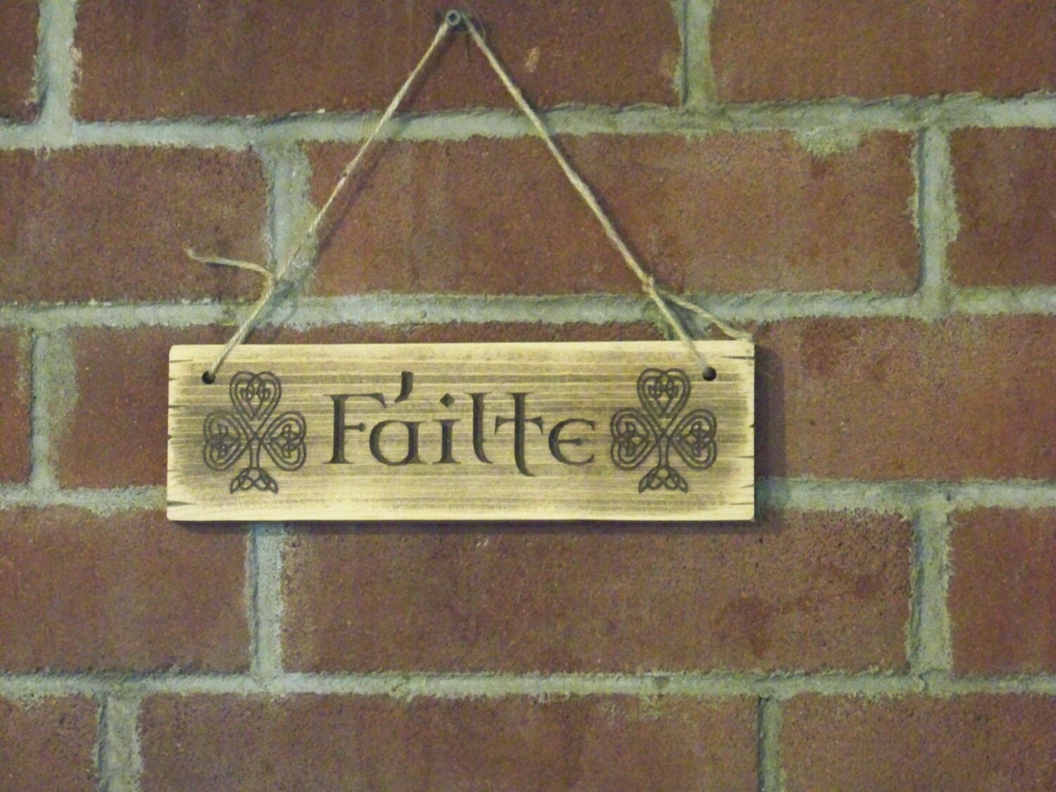 Carved Gaelic Failte Sign Free Shipping Distressed Wood - Etsy