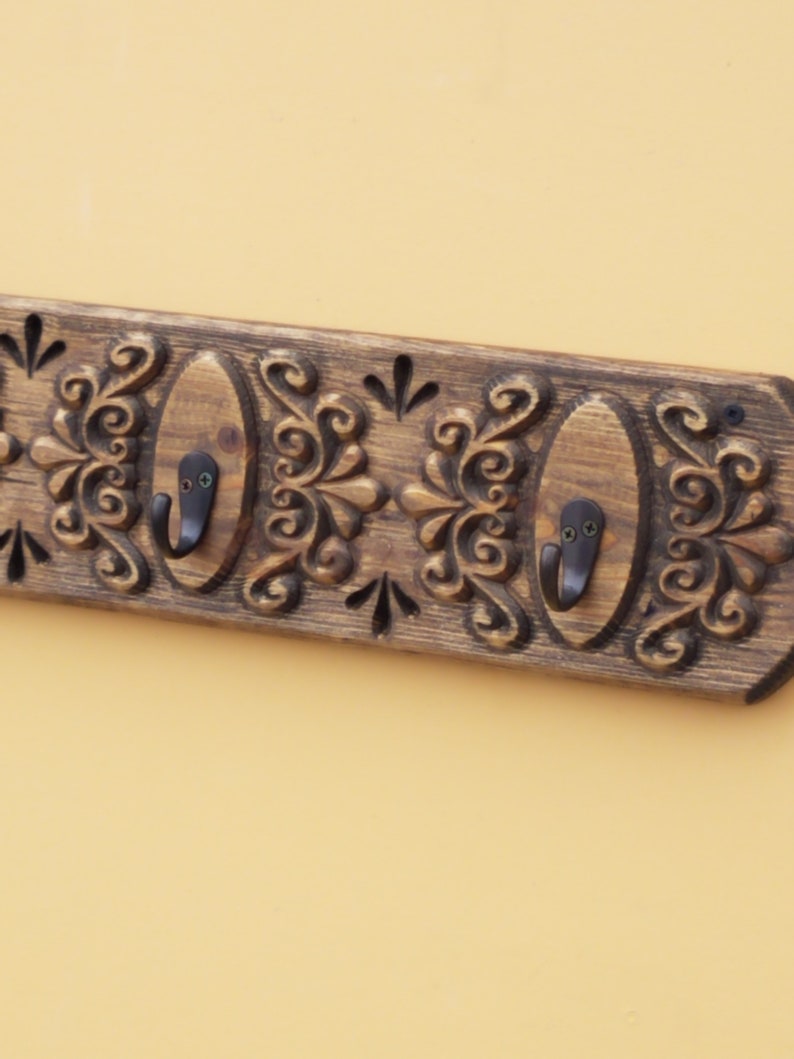 Coat Rack Wood Wall Mount Carved Fancy French Scroll Work | Etsy