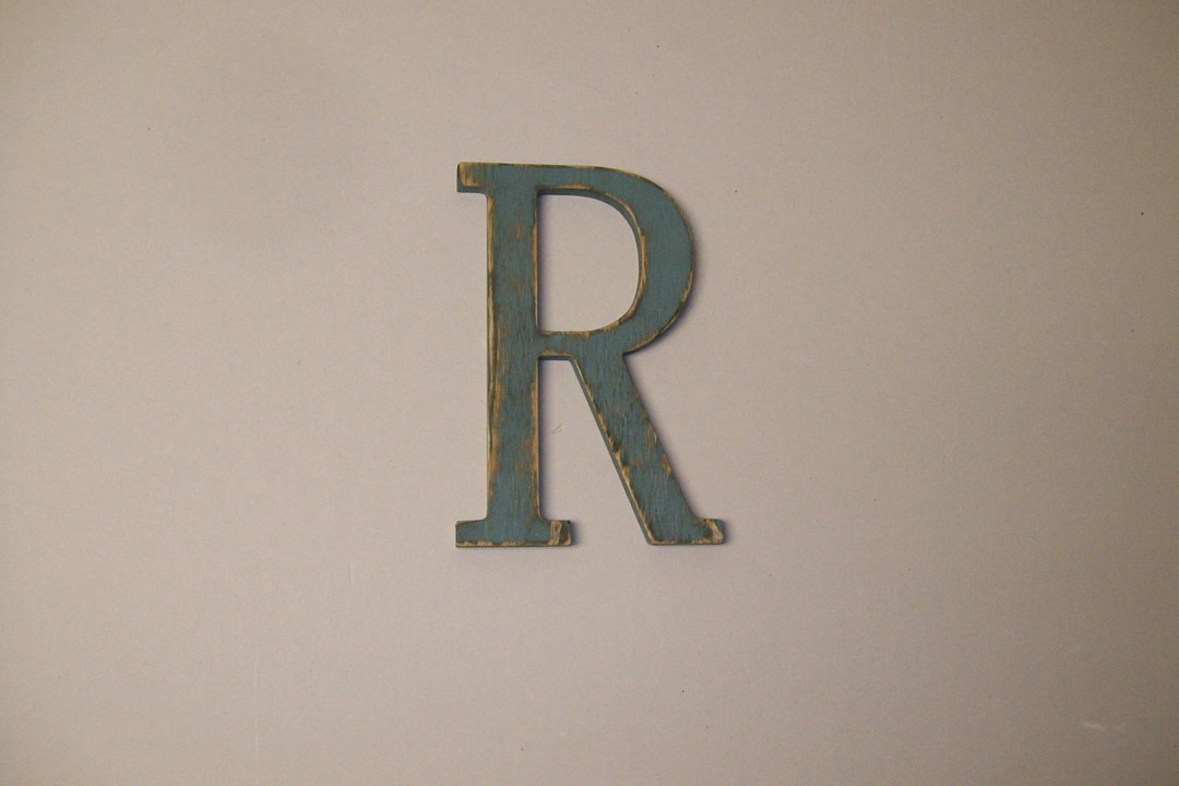 12-inch Distressed Wood Letter R Wall Hanging Monogram Initial - Etsy