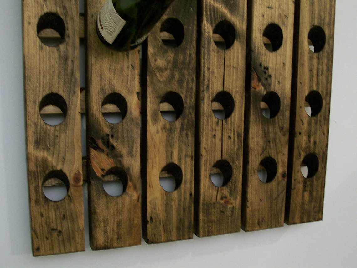 Wood Wine Riddling Rack Reclaimed Wall Hanging Rustic French - Etsy