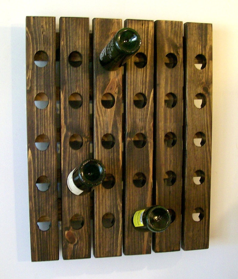 Riddling Wine Rack Walnut Finish Wall Mounted Riddling Rack | Etsy