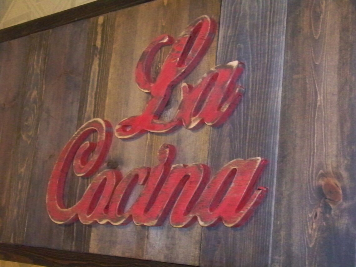 La Cocina Sign Wooden Kitchen Decor Shabby Distressed Wood - Etsy
