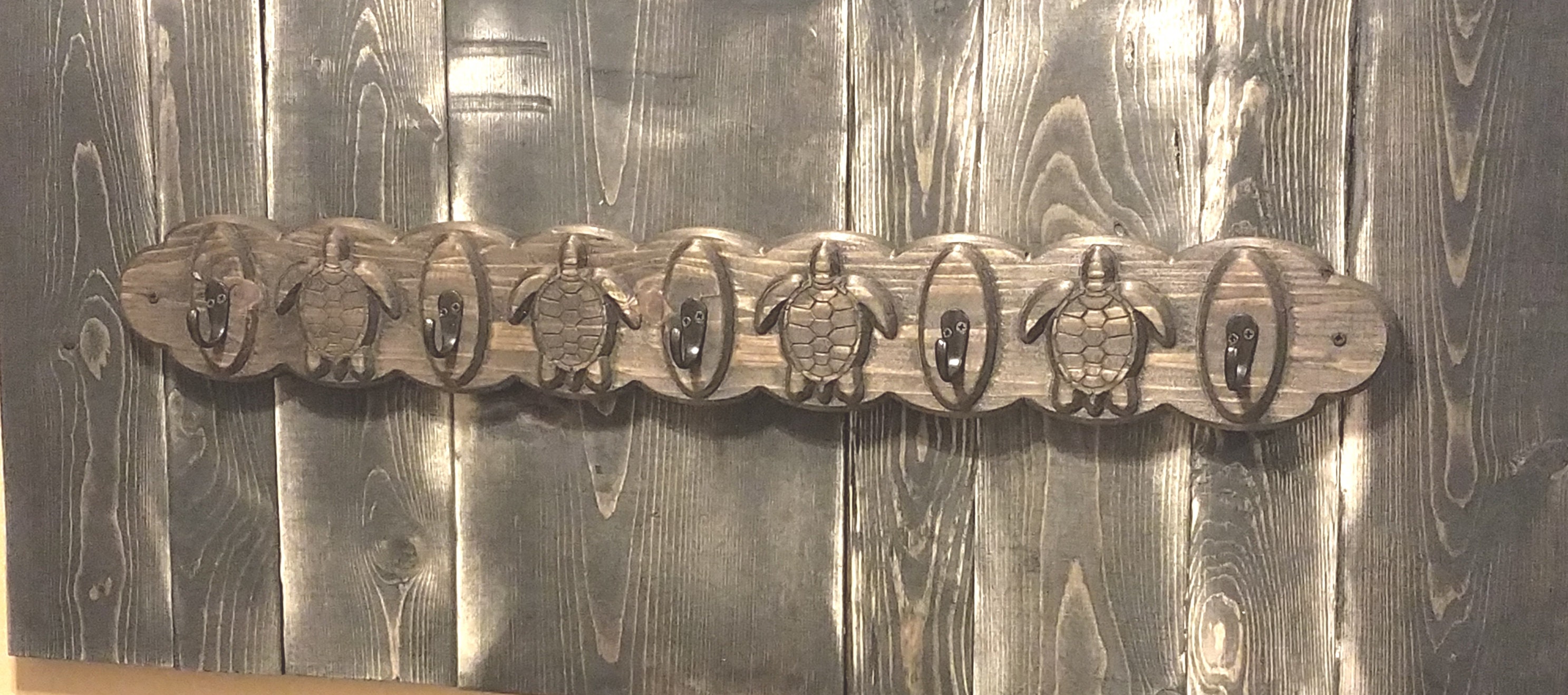 Coat Rack Carved Sea Turtles Beach Decor | Etsy