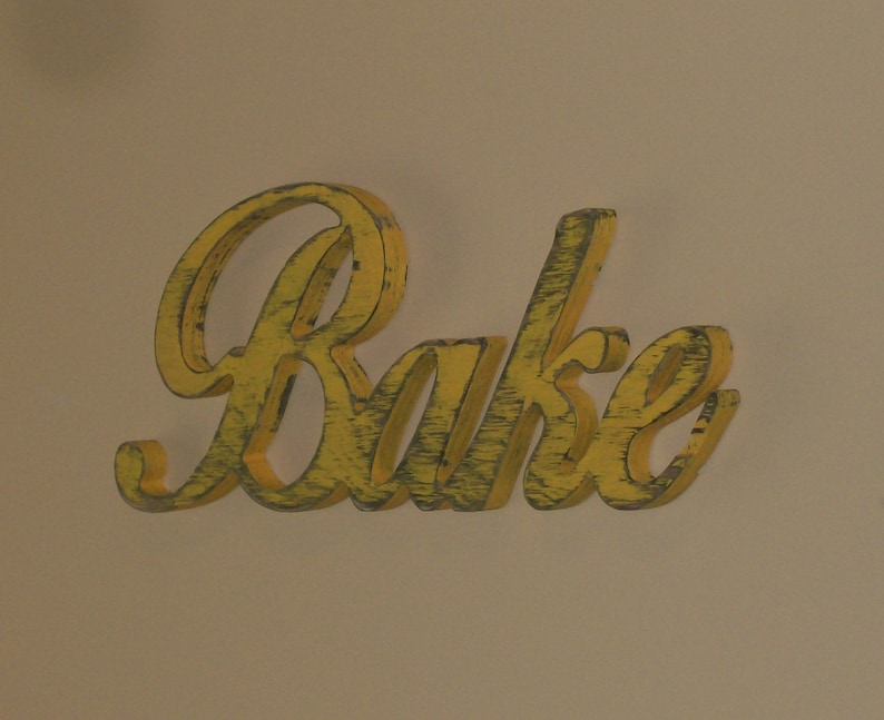 Bake Sign Large Distressed Wood Kitchen Decor Wall Hanging | Etsy