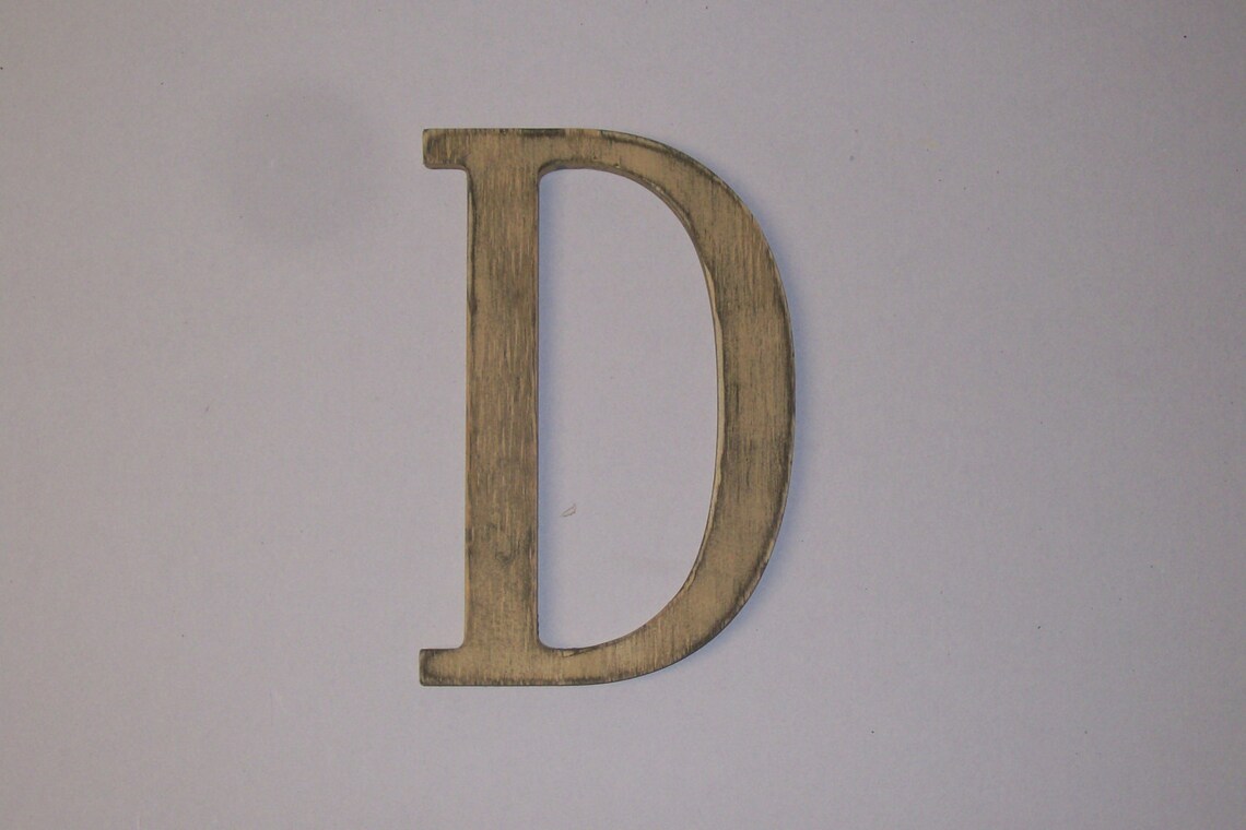 Initial Distressed Wood Letter D 12-inch Initial Choice of | Etsy
