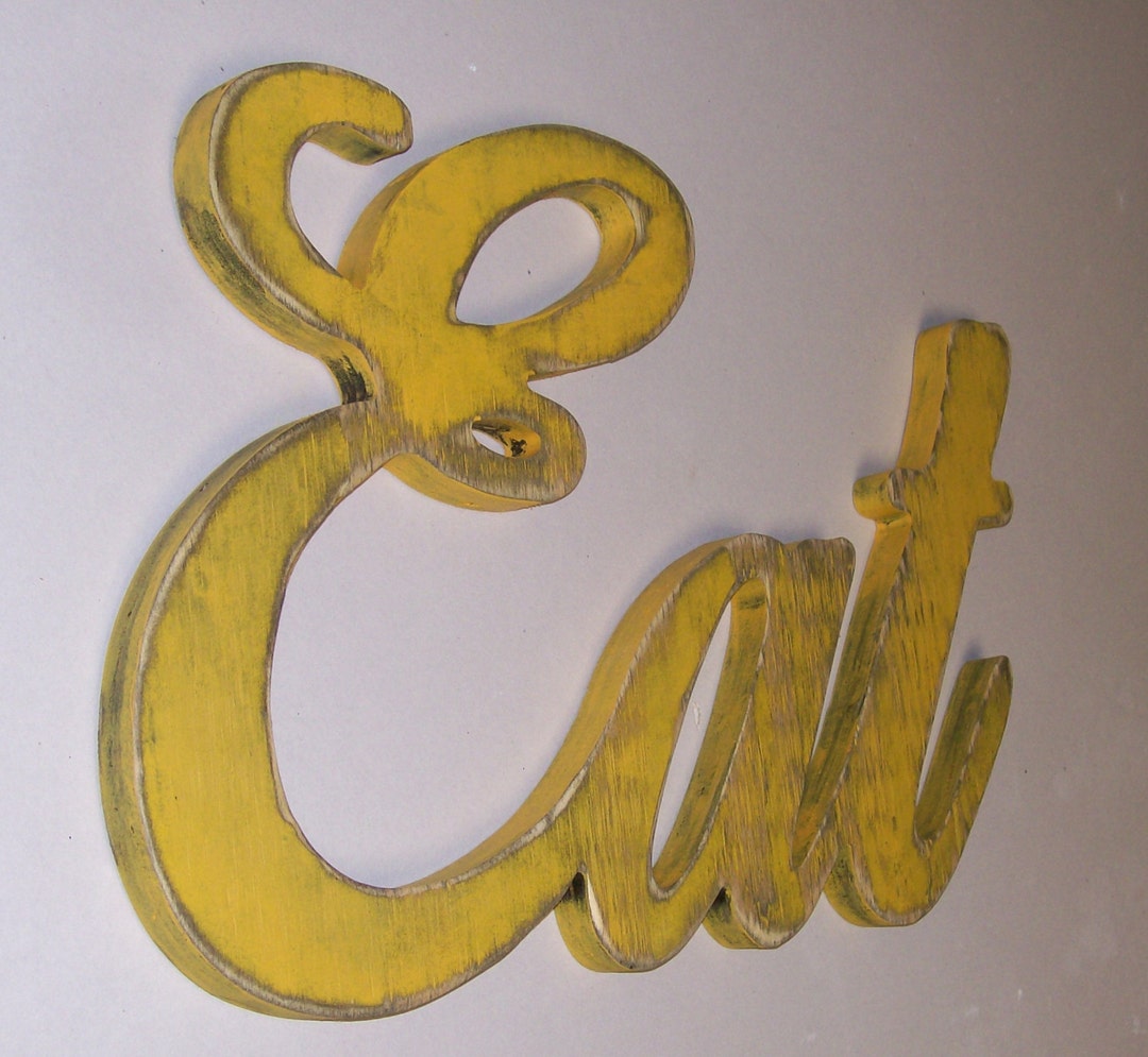 Large Wood eat Sign Distressed Kitchen Decor - Etsy