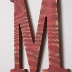 Wood Wall Letter | 12-inch Distressed Initial | Letter M, Any Letter ...