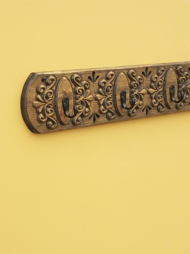 Coat Rack Wood Wall Mount Carved Fancy French Scroll Work - Etsy