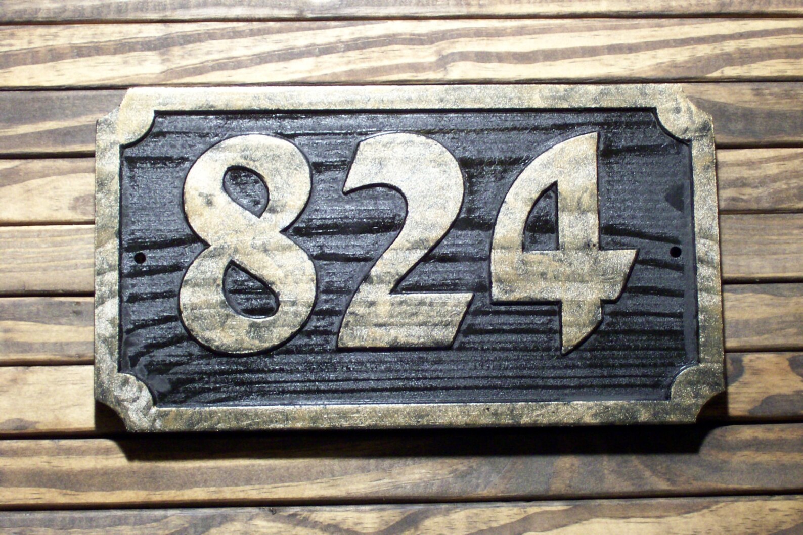Carved Address Sign Antique Brass Finished Wood Hand Painted - Etsy