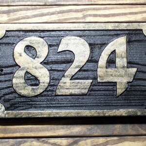 Carved Address Sign Antique Brass Finished Wood Hand Painted Plaque - Etsy