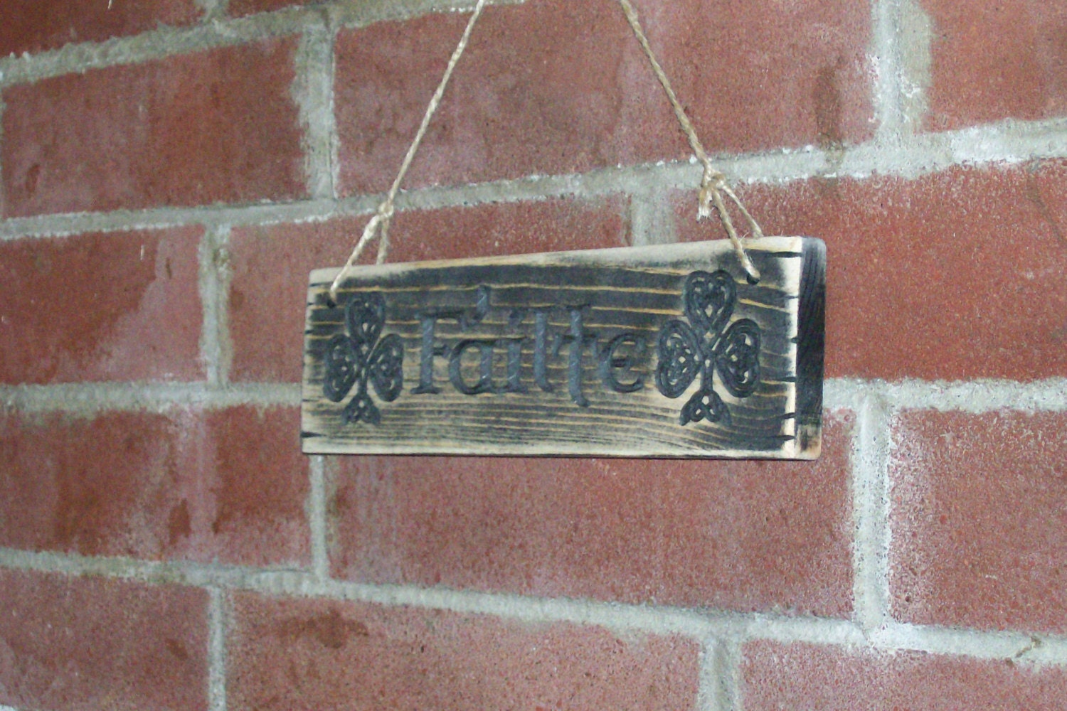 Failte Sign Free Shipping Carved Gaelic Distressed Wood | Etsy