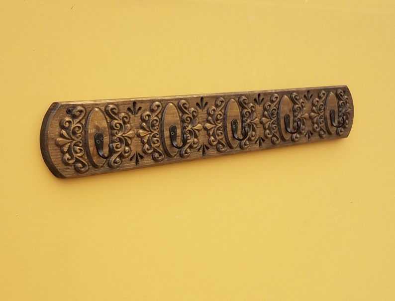 Coat Rack Wood Wall Mount Carved Fancy French Scroll Work - Etsy