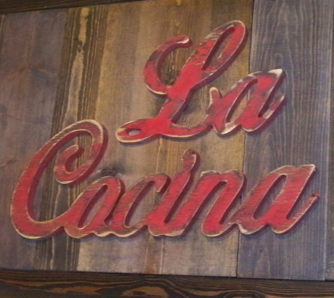 La Cocina Sign Wooden Kitchen Decor Shabby Distressed Wood - Etsy