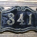 Wooden Address Sign Antique Brass Finished Double Scroll - Etsy