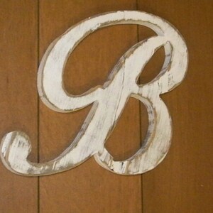 Shabby Wood Letter B Script Distressed 12 Inch Rustic Wall Decor Choice ...