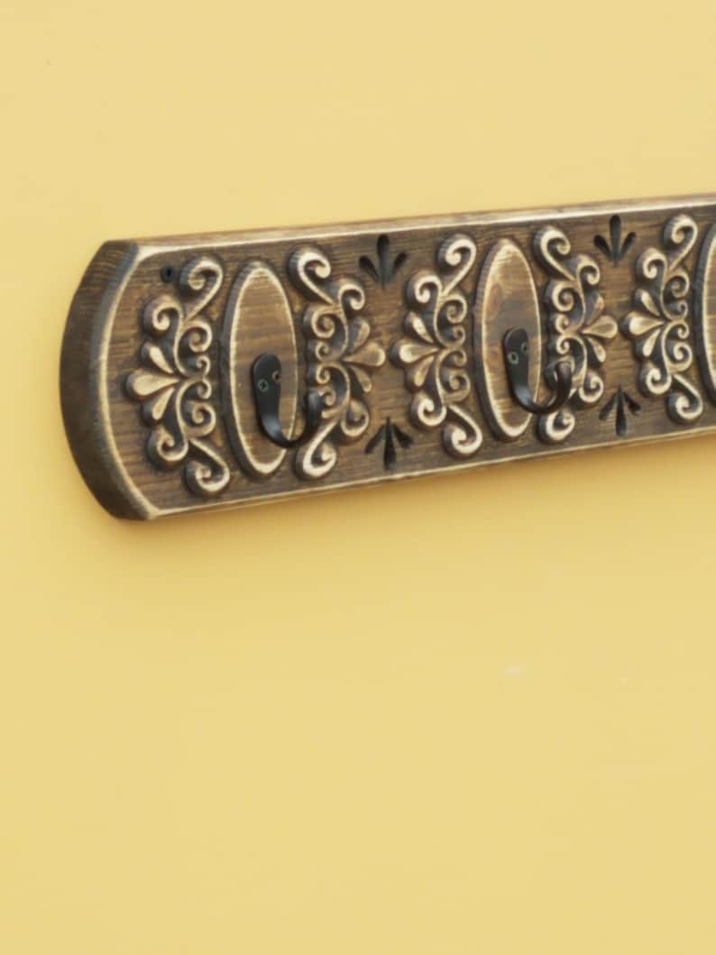 Coat Rack Wood Wall Mount Carved Fancy French Scroll Work - Etsy