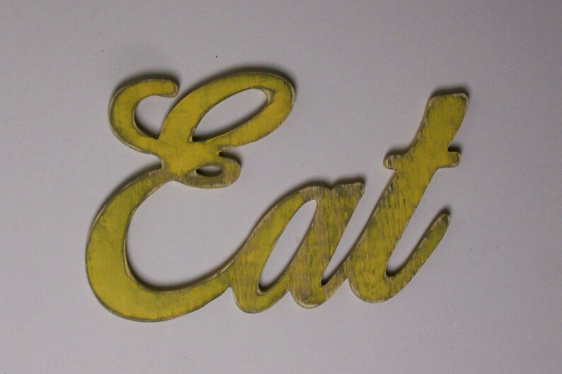 Wood eat Sign Kitchen Decor Distressed | Etsy