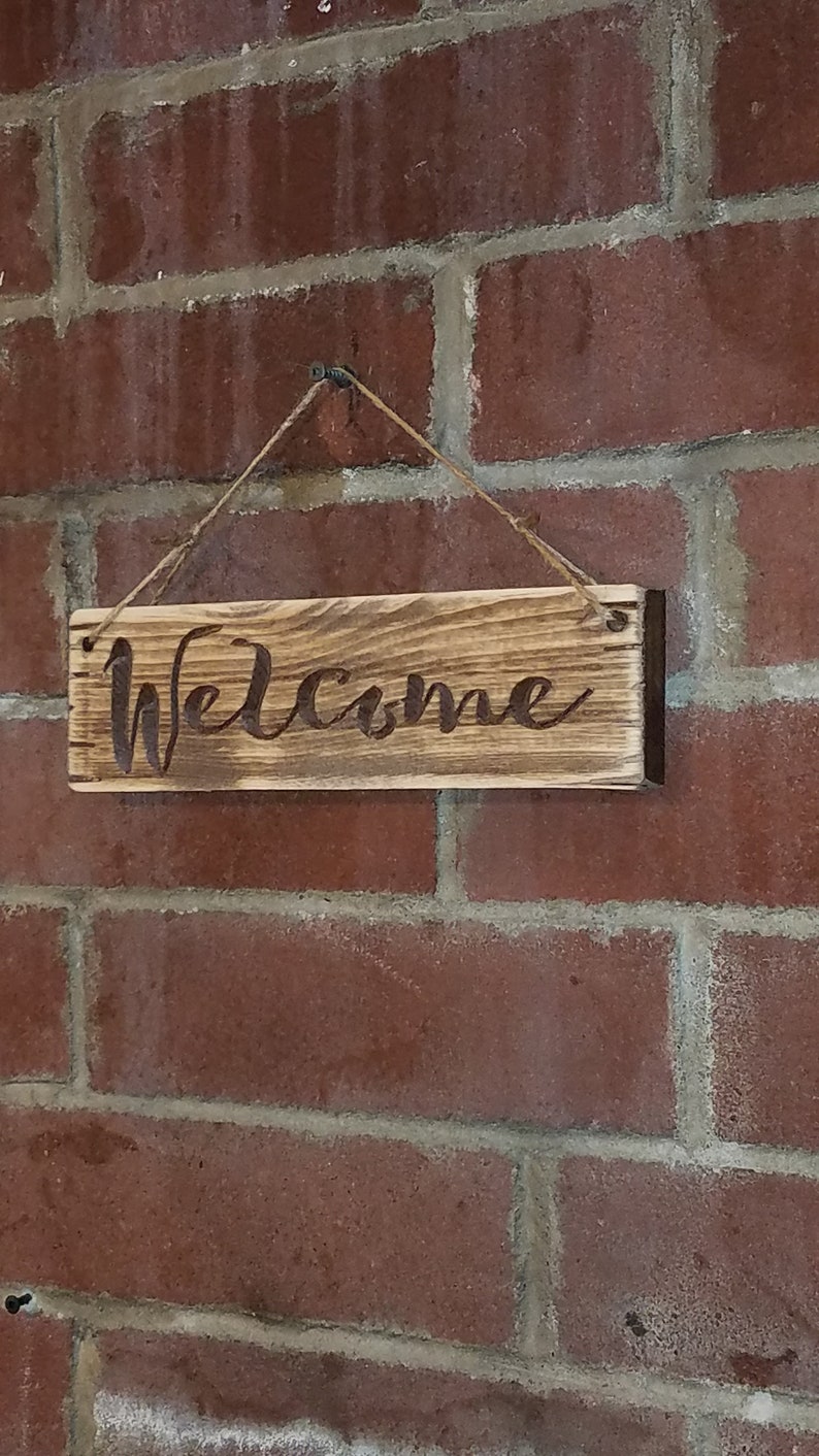 Carved Wood Welcome Sign - Etsy