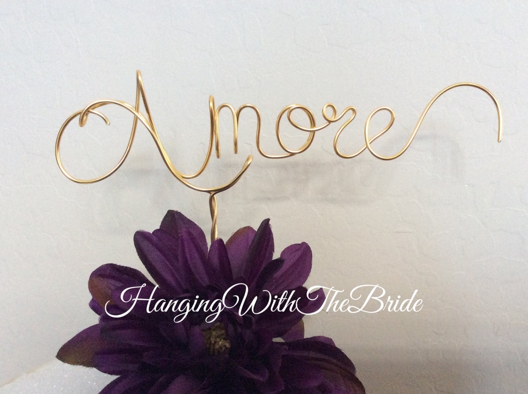 Personalized Wire Cake Topper, Wedding Cake Decoration, Amore Wedding ...