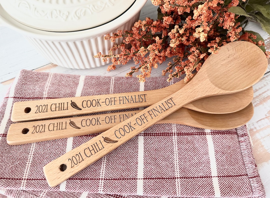 Chili Cook off Personalized Wooden Spoon, Crockpot Cookoff Trophy ...