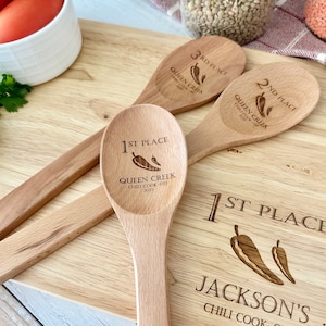 Chili Cook off Personalized Wooden Spoon, Grill Cook off Trophy, Baking ...