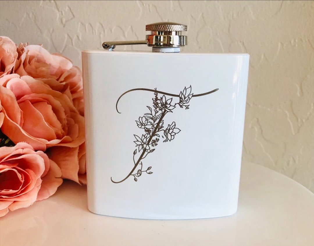 Personalized White Flask, Bachelorette Party Favor, Bridesmaid Proposal ...