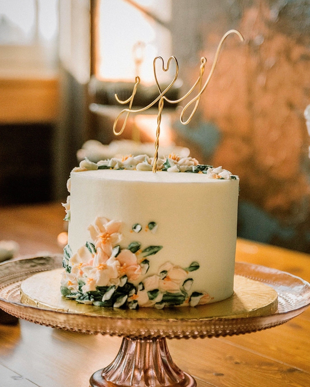 Custom Cake Topper, Wedding Cake Topper, Initial Topper, Wire Cake ...