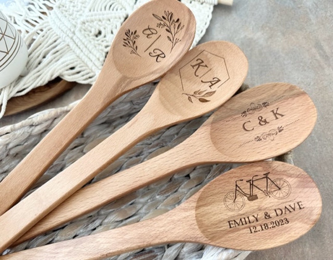 Custom Wooden Spoons, Personalized Wedding Shower Gift, Engagement ...
