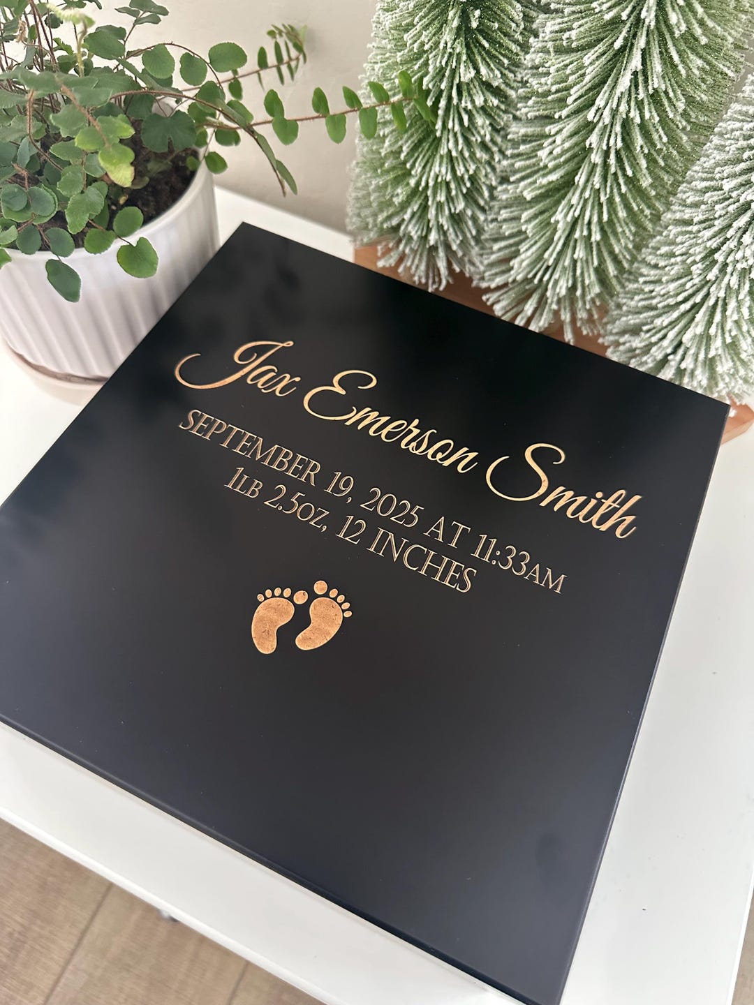 Personalized Baby Memory Box, Custom Keepsake Chest, Engraved Wooden ...