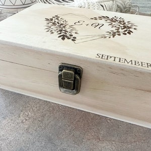 Personalized Wooden Memory Box, Custom Engraved Couple Keepsake Box ...