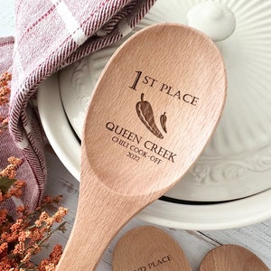 Chili Cook off Personalized Wooden Spoon, Crockpot Cookoff Trophy ...